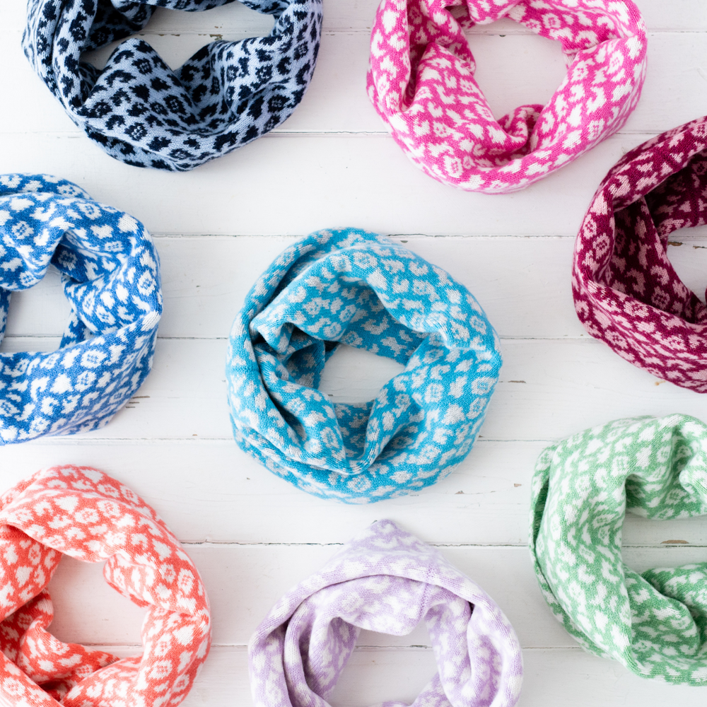 Leopard snood / cowl - camel - Miss Knit Nat